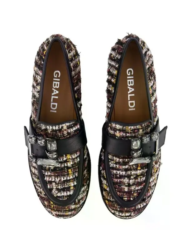 GIBALDI Martina T Duilio 3 Crystal-embellished Tweed Loafers