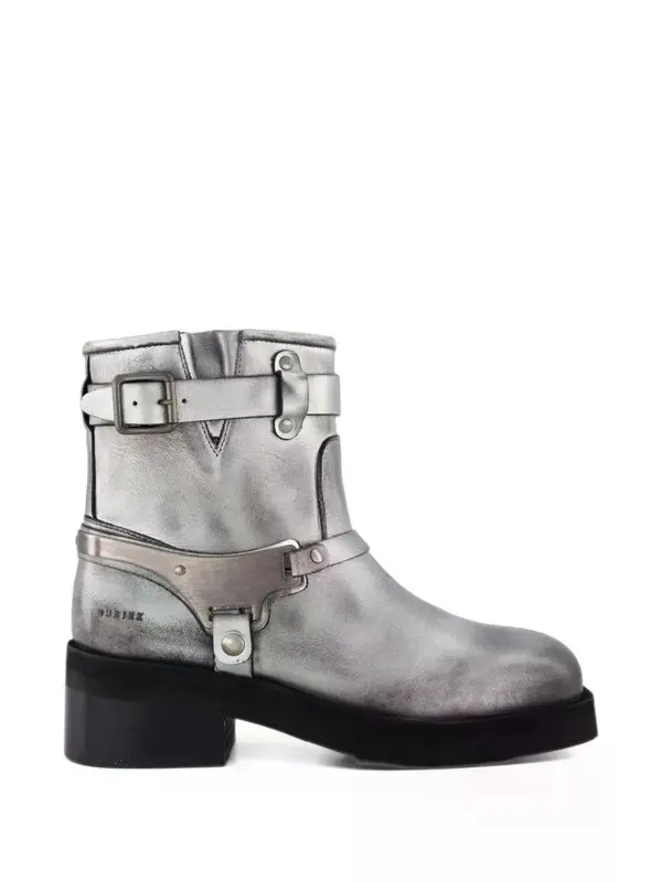 NUBIKK Eve Maryn Buckle-strap Ankle Boots - Silver