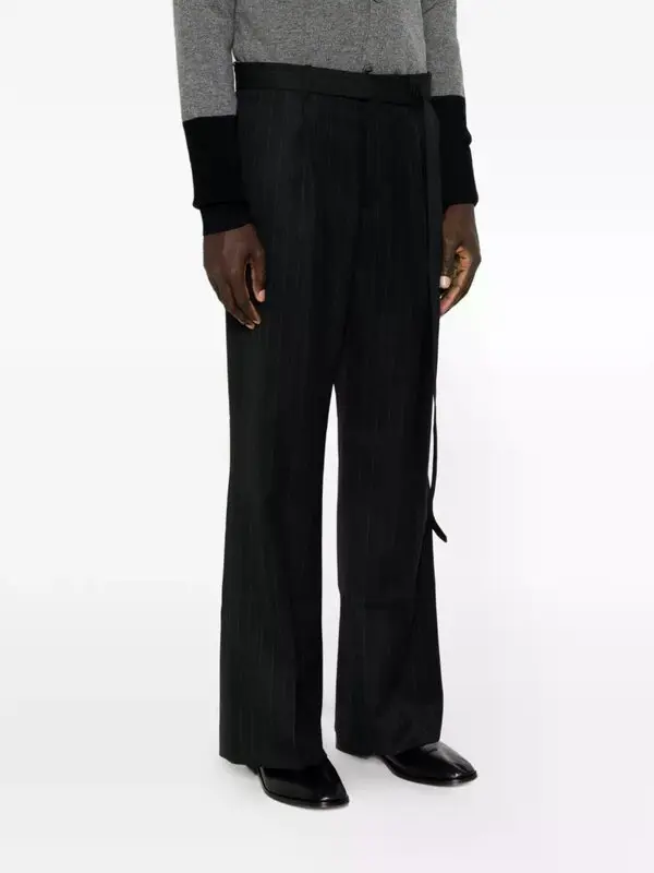 TONYWACK Pinstripe-pattern Belted Trousers