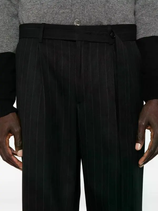 TONYWACK Pinstripe-pattern Belted Trousers