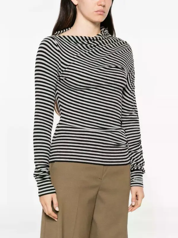 Pinko Striped Draped T-shirt
