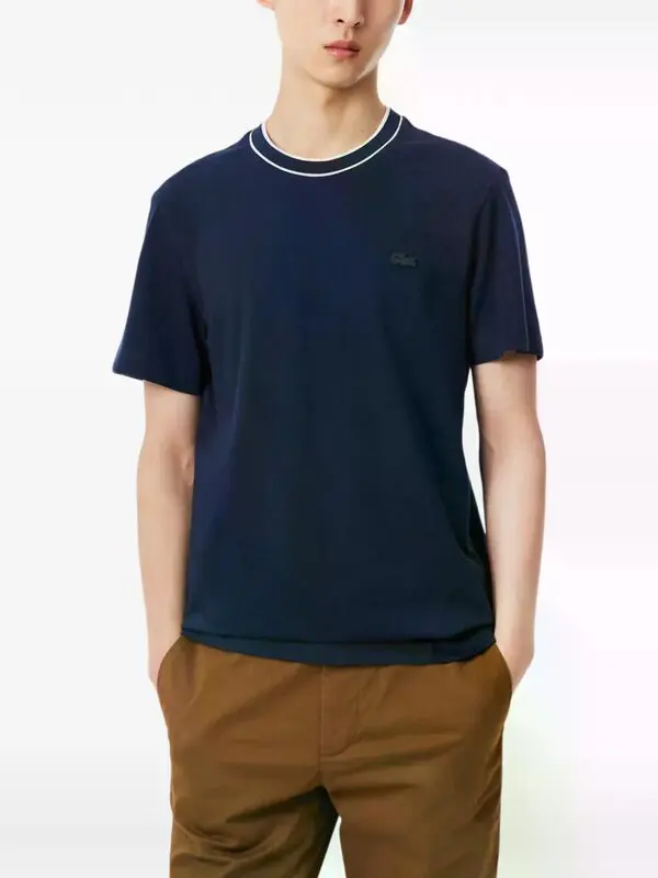 Lacoste Contrast-trim Logo-patch T-shirt