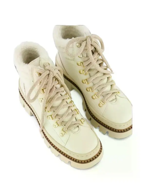 GIBALDI Shearling-trim Lace-up Boots