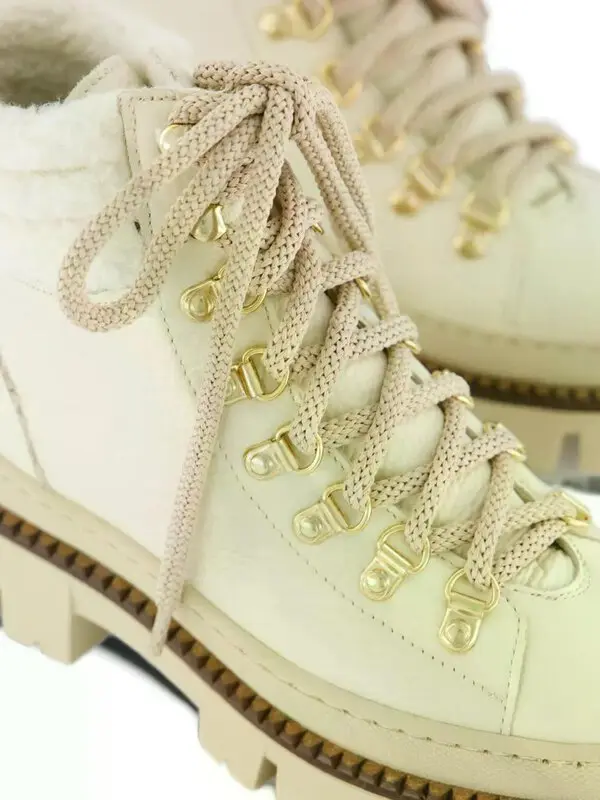 GIBALDI Shearling-trim Lace-up Boots
