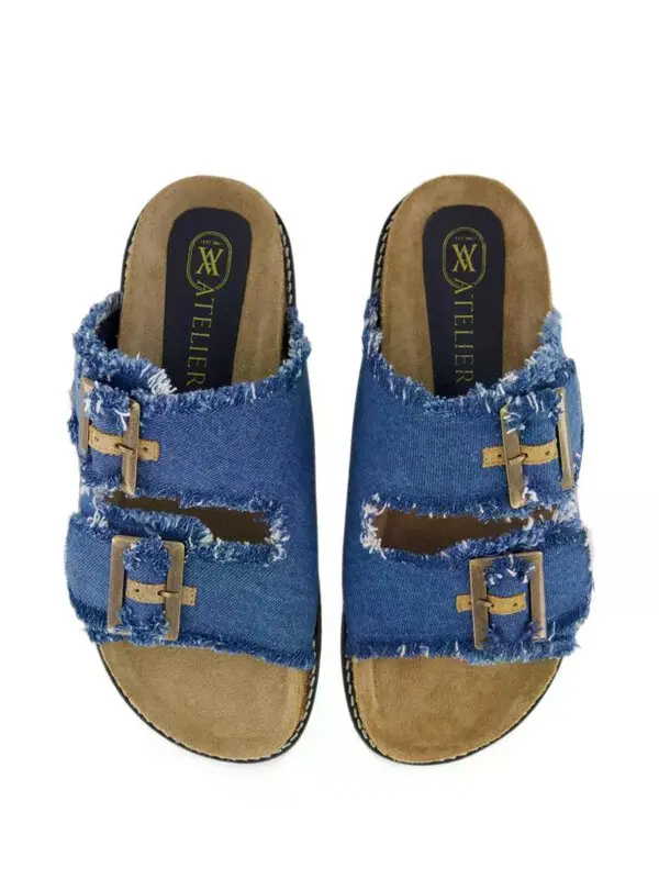 GIBALDI Buckle-fastening Frayed-edge Sandals