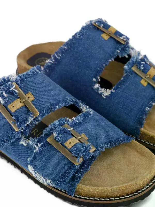 GIBALDI Buckle-fastening Frayed-edge Sandals