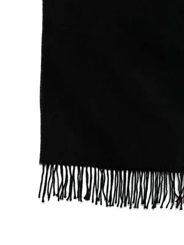 Emporio Armani Fringed Wool Scarf - Black