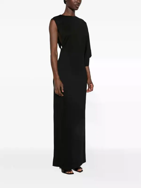 Christopher Esber Draped-sleeve Cut-out Gown Maxi Dress - Black