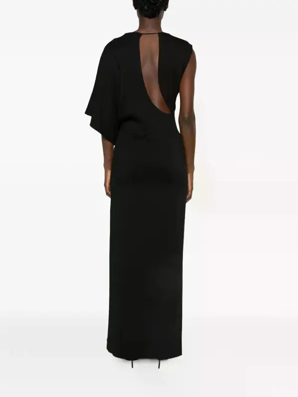 Christopher Esber Draped-sleeve Cut-out Gown Maxi Dress - Black