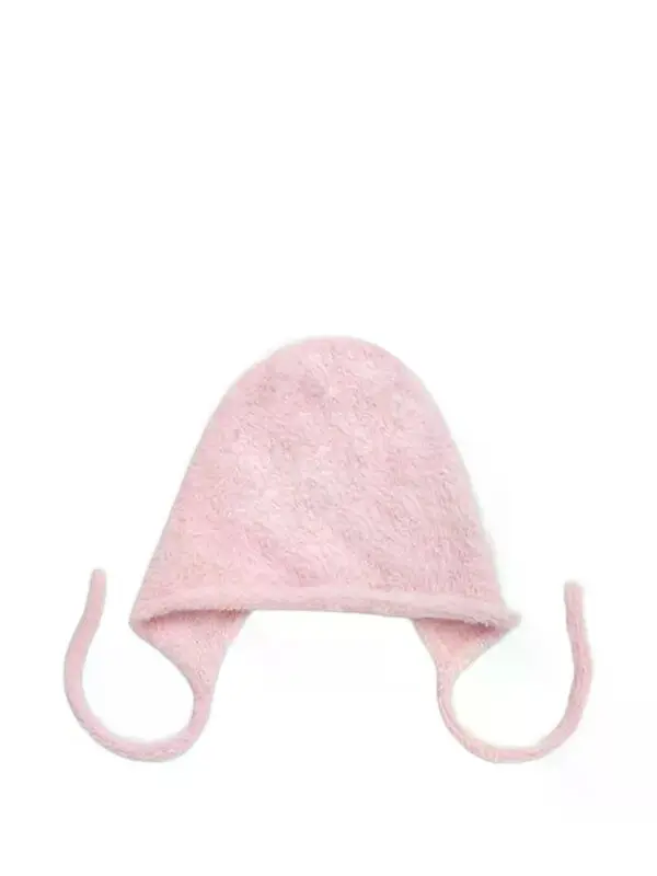 KANGOL Furred-finish Tie-fastening Hat - Pink