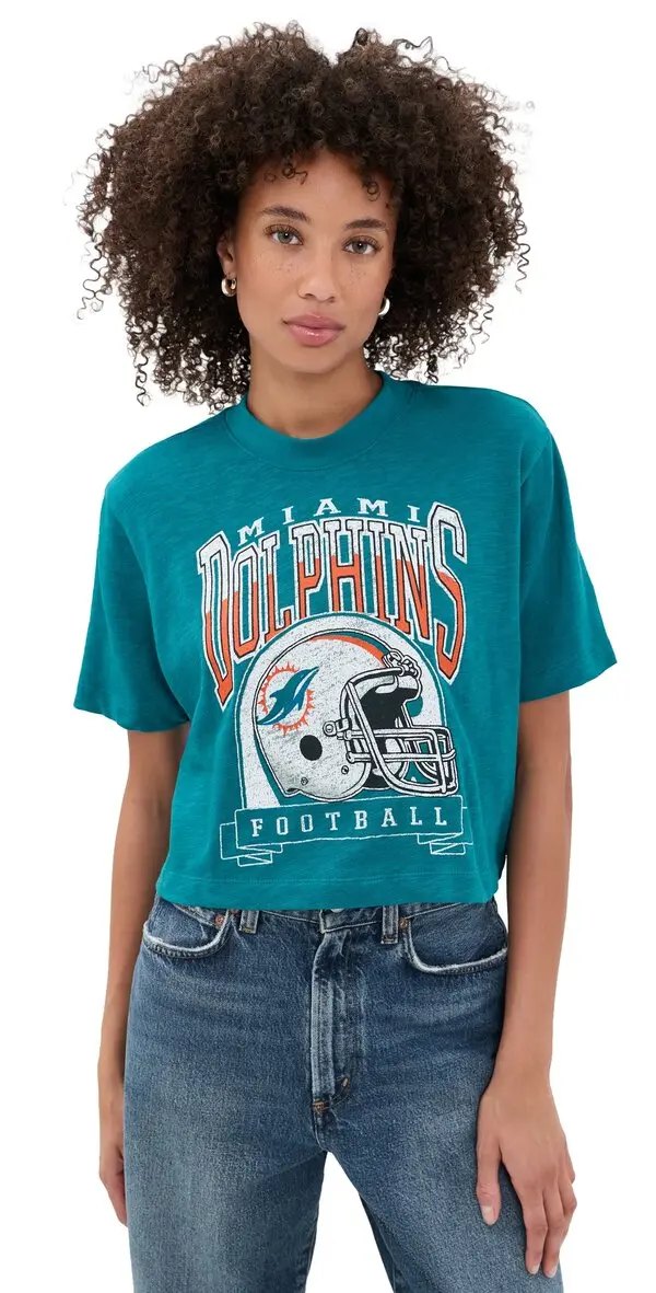 Junk Food Dolphins Helmut Mock Crop Tee