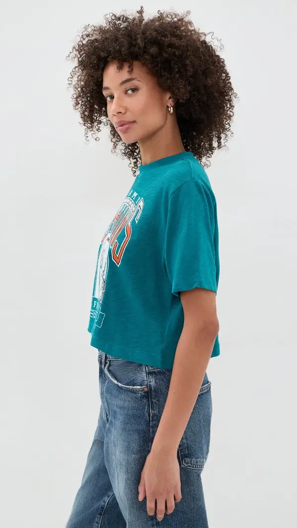 Junk Food Dolphins Helmut Mock Crop Tee
