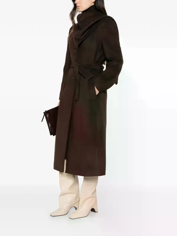 Sú Belted Asymmetric-collar Coat