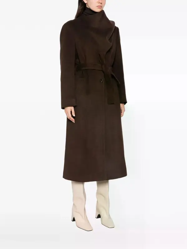 Sú Belted Asymmetric-collar Coat