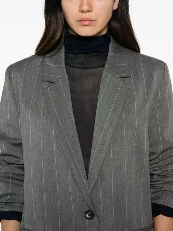 VICOLO Pinstripe-pattern Single-breasted Blazer