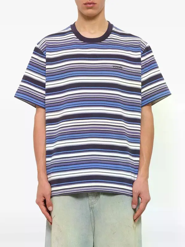 VOWELS Stripe-pattern T-shirt