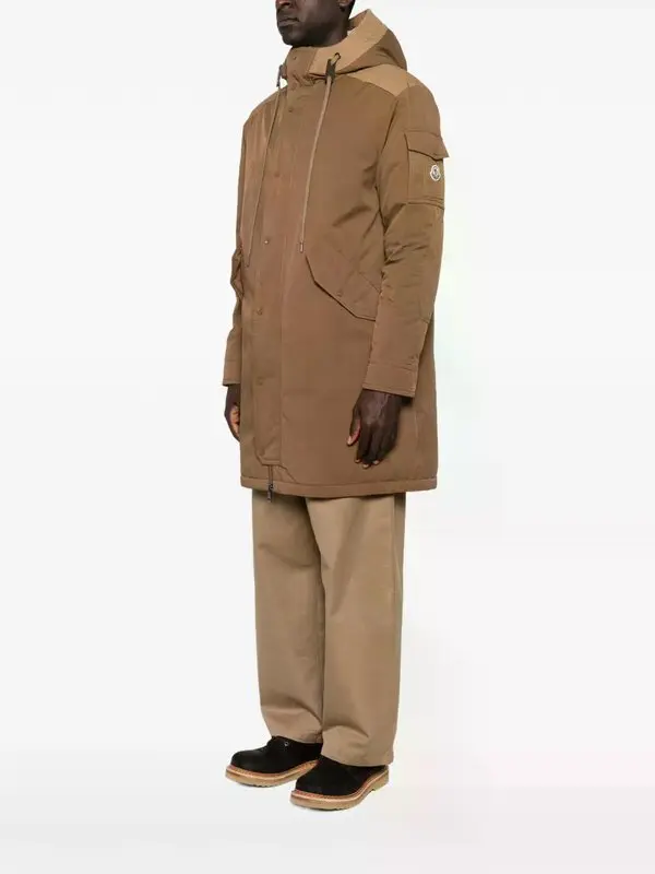 Moncler Hooded Logo-patch Coat