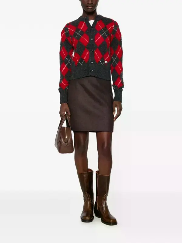 AMI Paris Argyle-knit Cardigan