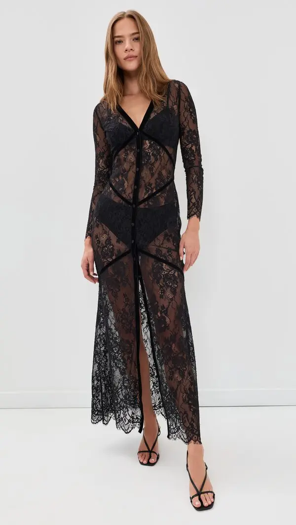 L'Agence Poesy Lace Maxi Dress
