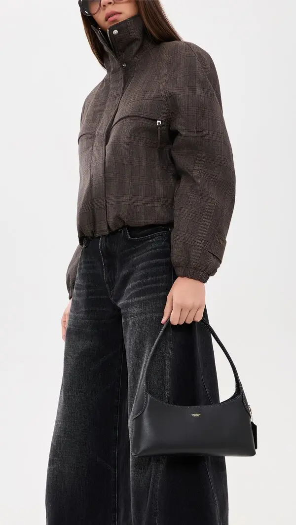 COACH Natural Grain Leather 26 Brooklyn Shoulder Bag - Black