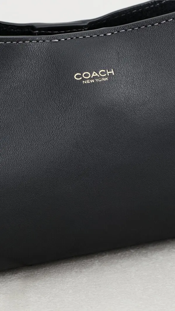 COACH Natural Grain Leather 26 Brooklyn Shoulder Bag - Black