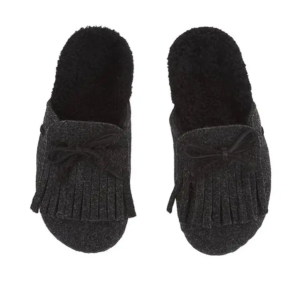 ANCIENT GREEK SANDALS Vasilitsa Fringe - Black