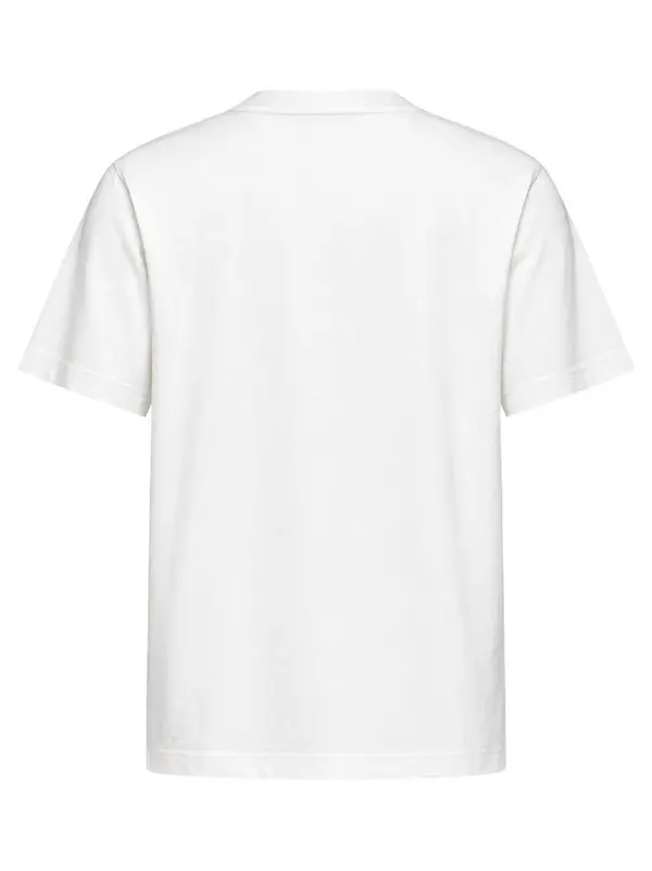 Burberry Chalk Cotton T-shirt With Knight Check