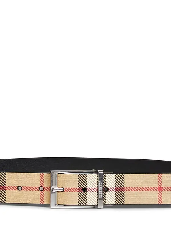 Burberry Archive Beige And Black Check Reversible Belt