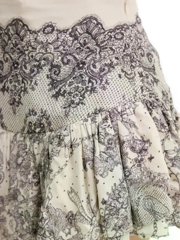 BLUGIRL Short Lace-print Ruffled Skirt
