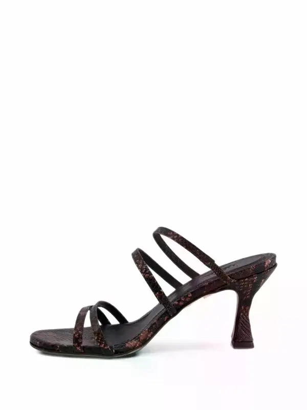 TORAL SHOES Weekend Snakeskin-effect Mules