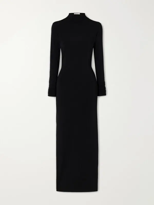 Alexander McQueen Lace-trimmed Modal-blend Jersey Maxi Dress