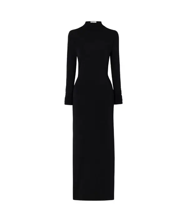 Alexander McQueen Lace-trimmed Modal-blend Jersey Maxi Dress - Black
