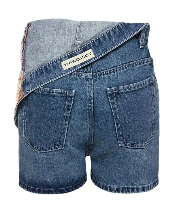 Y/project Classic Asymmetric Denim Shorts