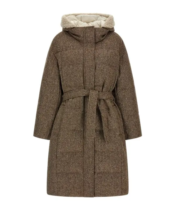 Brunello Cucinelli Belted Mélange-texture Coat