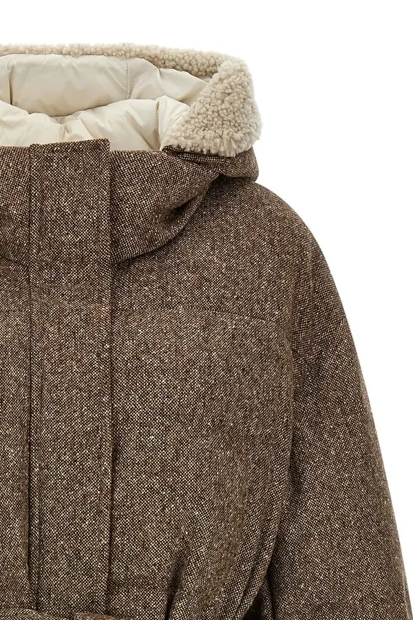 Brunello Cucinelli Belted Mélange-texture Coat