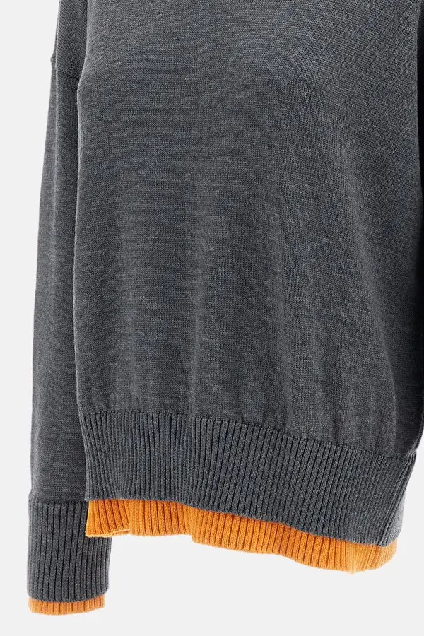 Plan C Dolcevita In Lana Effetto Layering - Grey