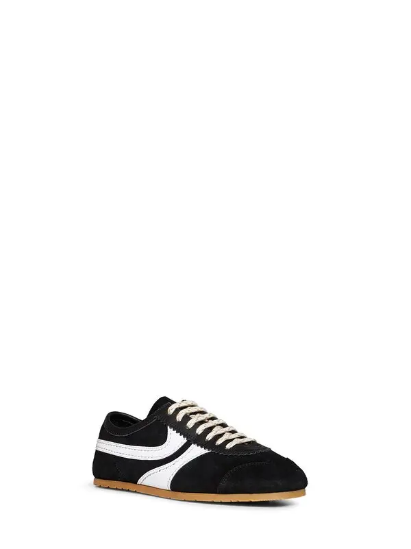 Dries Van Noten Black Suede Sneakers With Leather Details - Multicolor