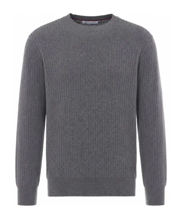 Brunello Cucinelli Ribbed Crewneck Knitted Sweater
