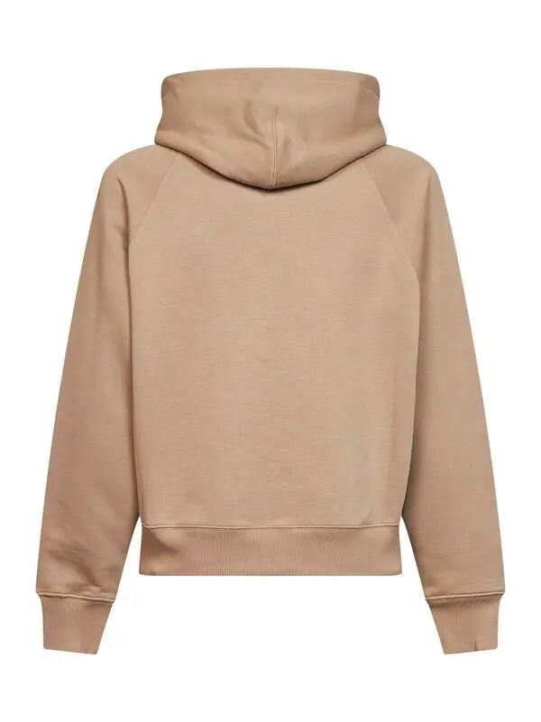 AMI Paris Beige Loopback Jersey De Cœur Embossed Hoodie