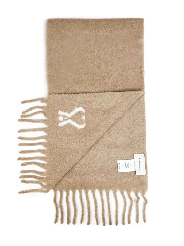 AMI Paris Beige Alpaca And Wool Blend De Cœur Scarf