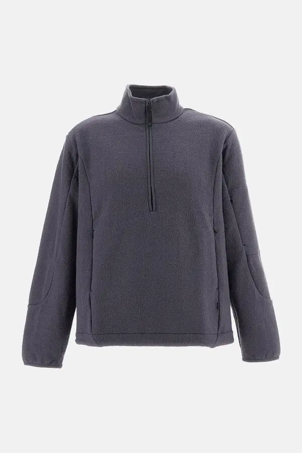 PAS NORMAL STUDIOS Maglia Off-race Boiled Wool Half-zip - Grey