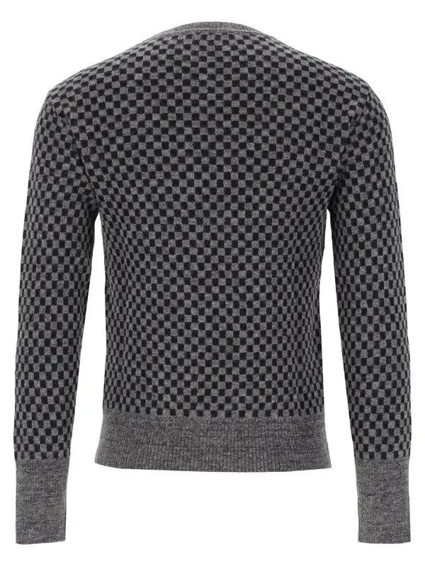 VIVIENNE WESTWOOD Checkered Crewneck Sweater With Embroidery