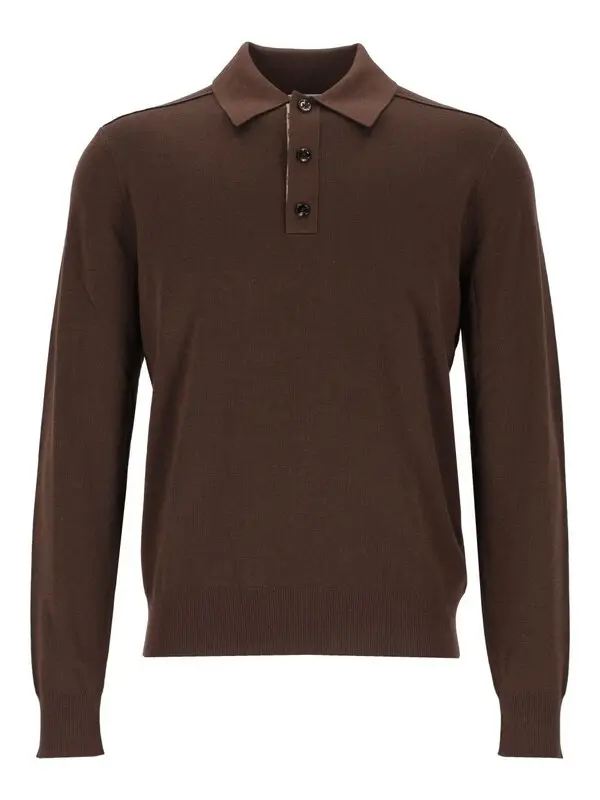 Burberry Long-sleeved Wool Polo Shirt