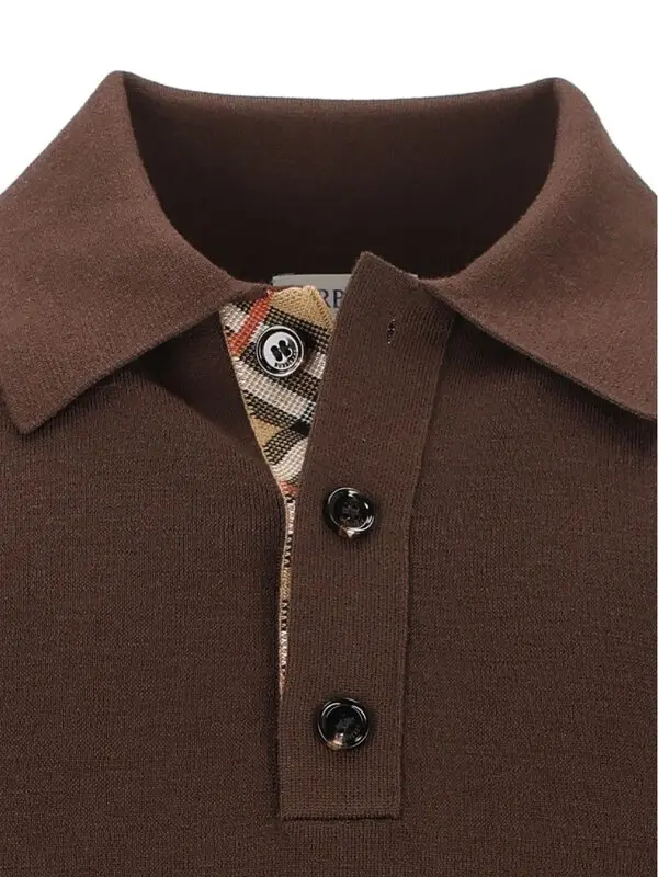 Burberry Long-sleeved Wool Polo Shirt