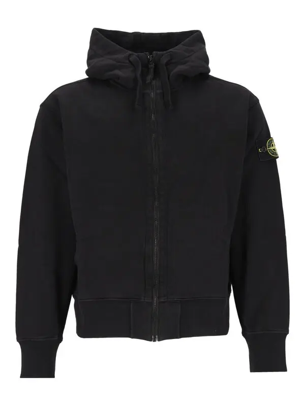 Stone Island Zip Hoodie - Nero