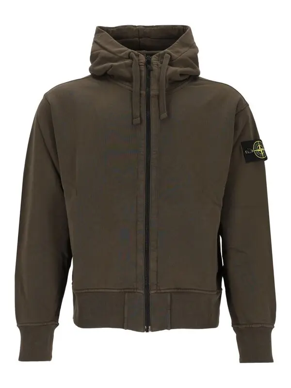 Stone Island Zip Hoodie - Gray