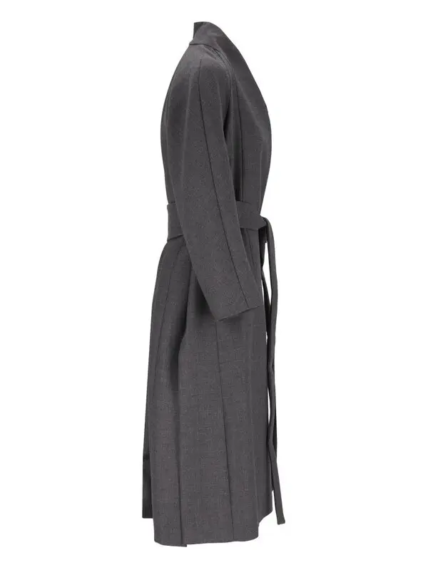 Max Mara Worsted Wool Kimono Coat - Gray