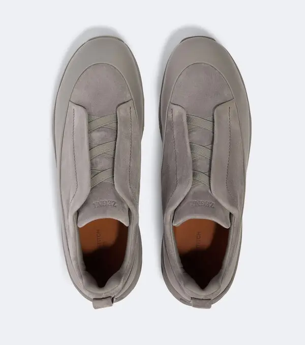 Zegna Triple Stitch Monte Suede Slip-on Sneakers