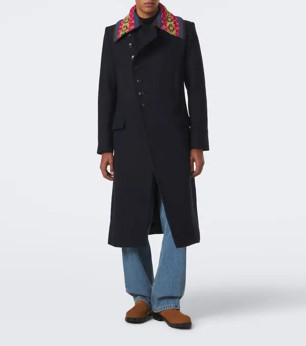 Dries Van Noten Double-breasted Wool-blend Twill Coat
