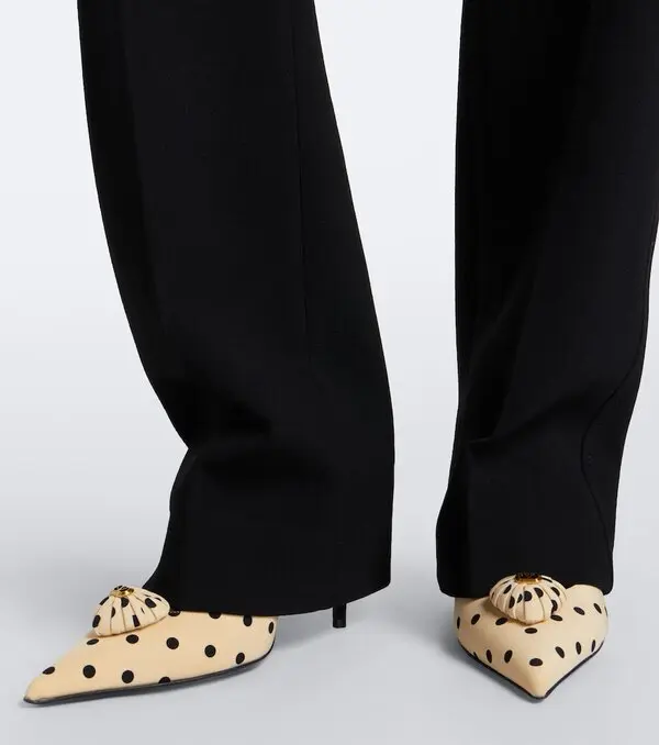 Valentino Garavani Cœur Royal Polka-dot Slingback Pumps - Beige